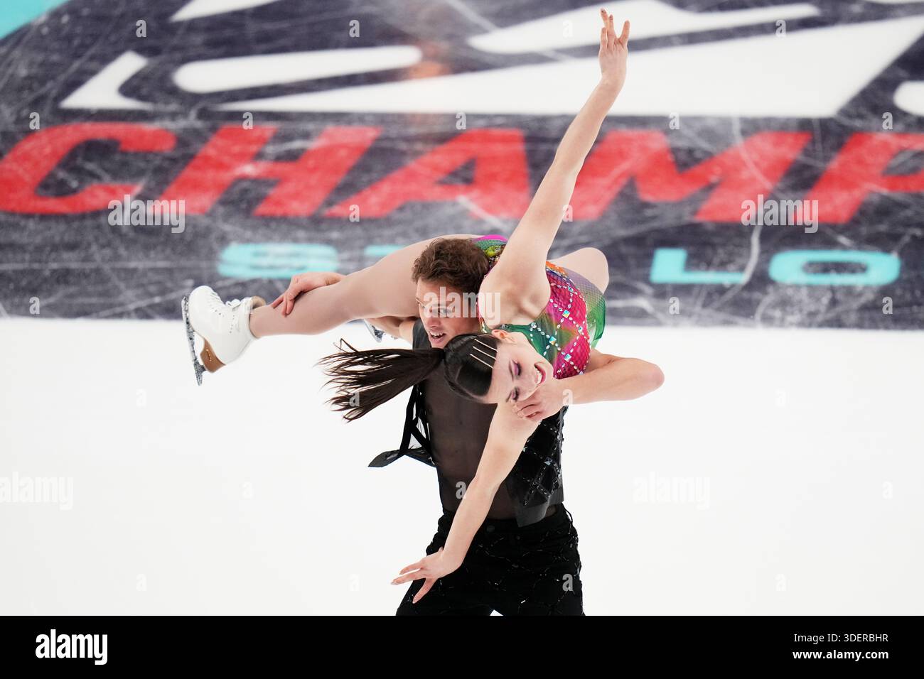 Caroline Green and Michael Parsons compete during the ice dance ...