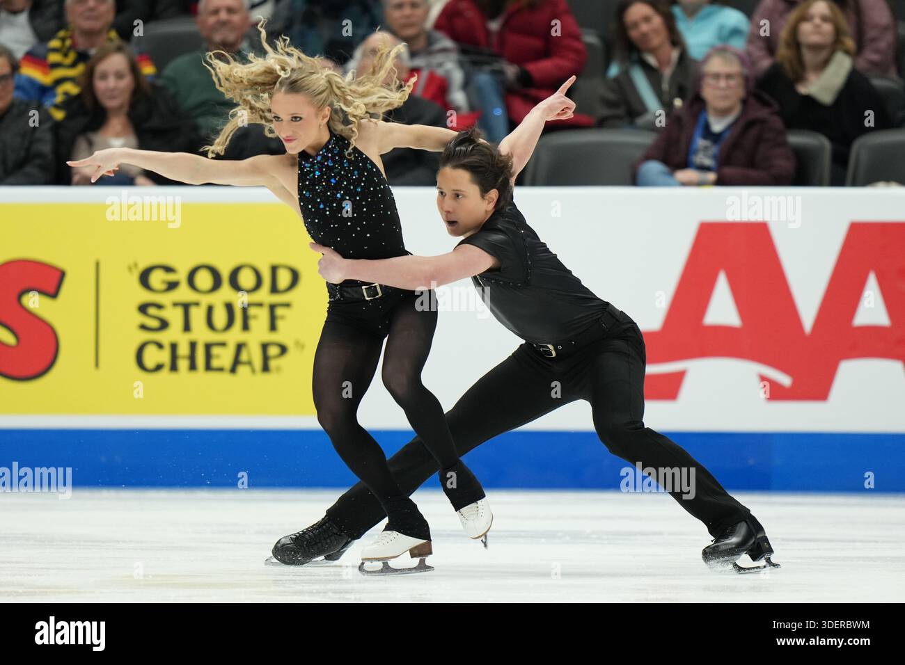 Emilea Zingas and Vadym Kolesnik compete during the ice dance ...