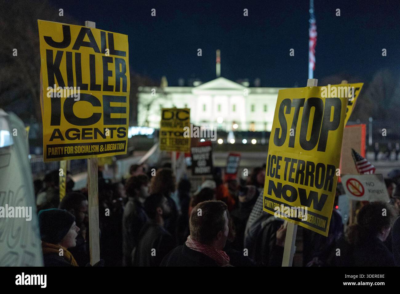 Demonstrators protest outside the White House in Washington, Thursday ...