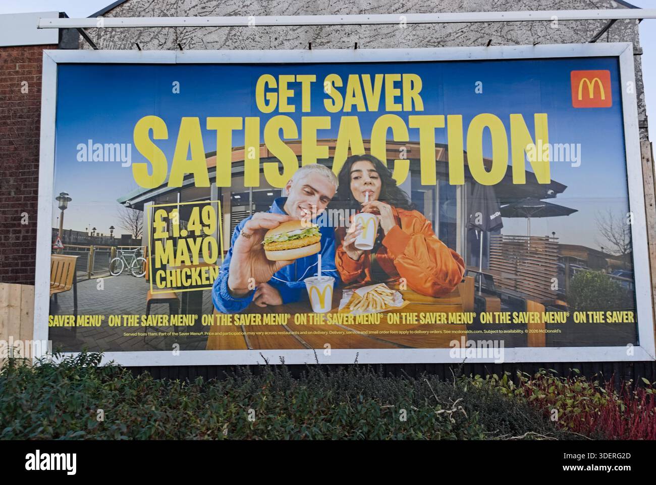 billboard on a main roadside showing the Macdonalds "Get Saver ...