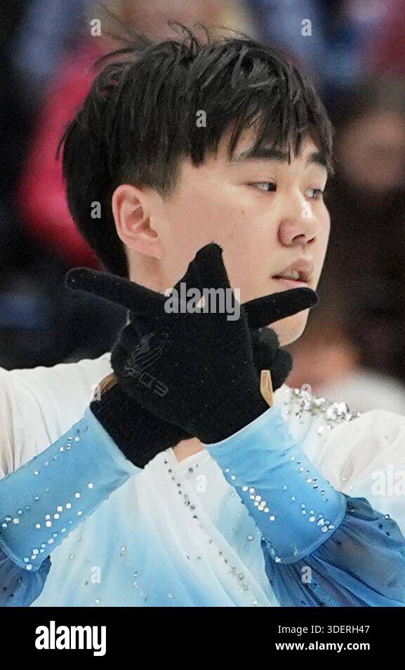 Michael Xie competes during the men's short program at the U.S. Figure ...
