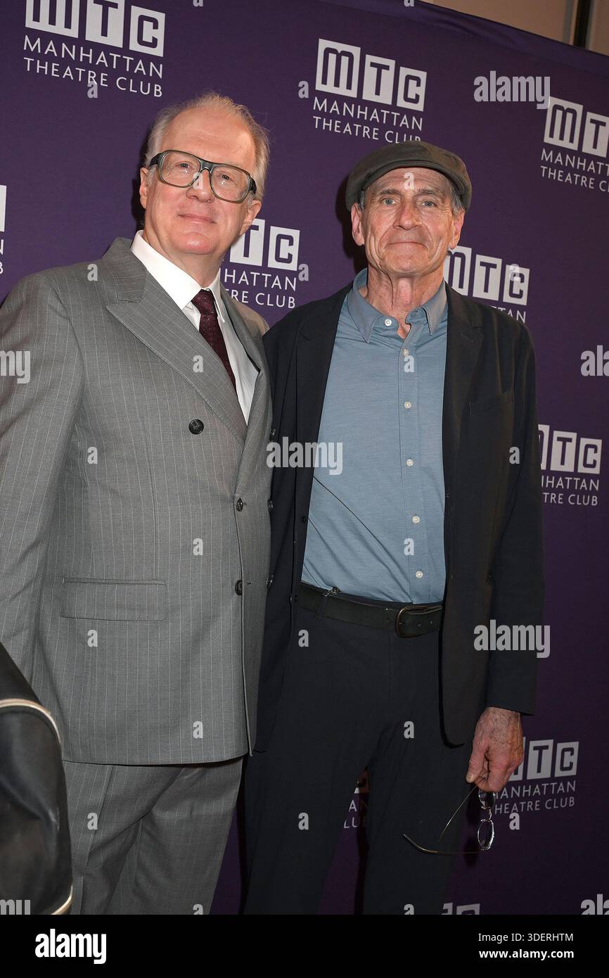 Tracy Letts and James Taylor attend the MTC Broadway Opening Night of ...