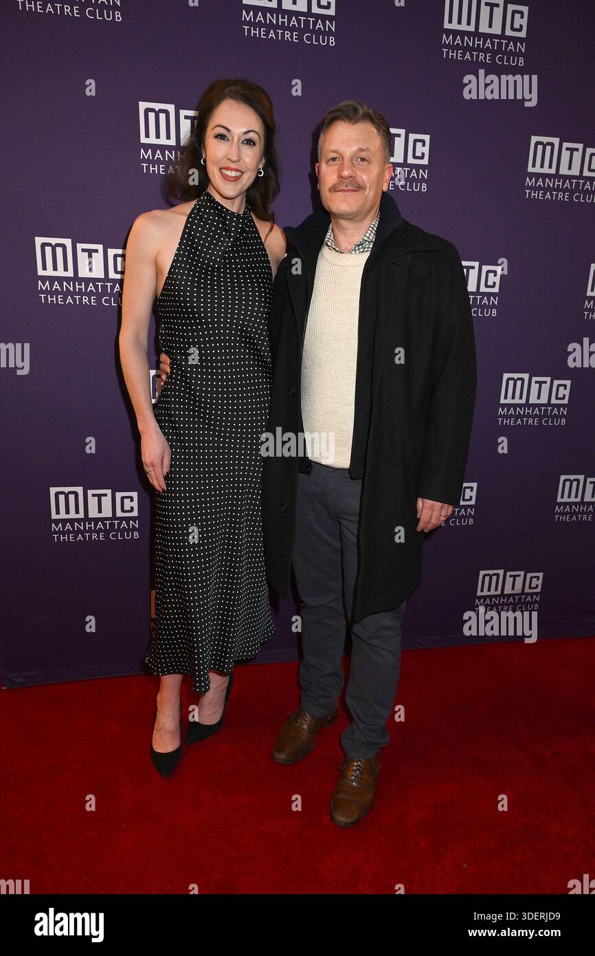 Kelley Curran and Vince Nappo attend the MTC Broadway Opening Night of ...