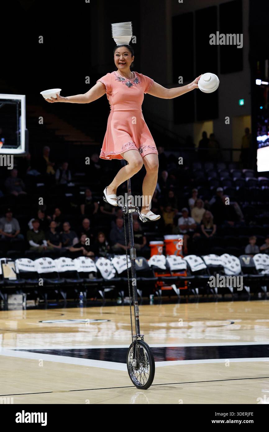 NASHVILLE, TN - JANUARY 8: Performer Red Panda kicks bowls onto her ...