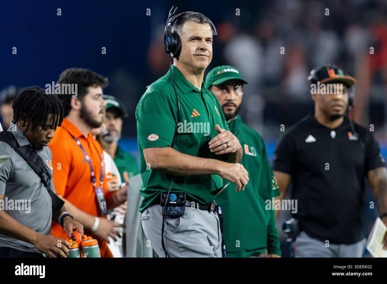 GLENDALE, AZ - JANUARY 08: Head Coach Mario Cristobal of the Miami ...