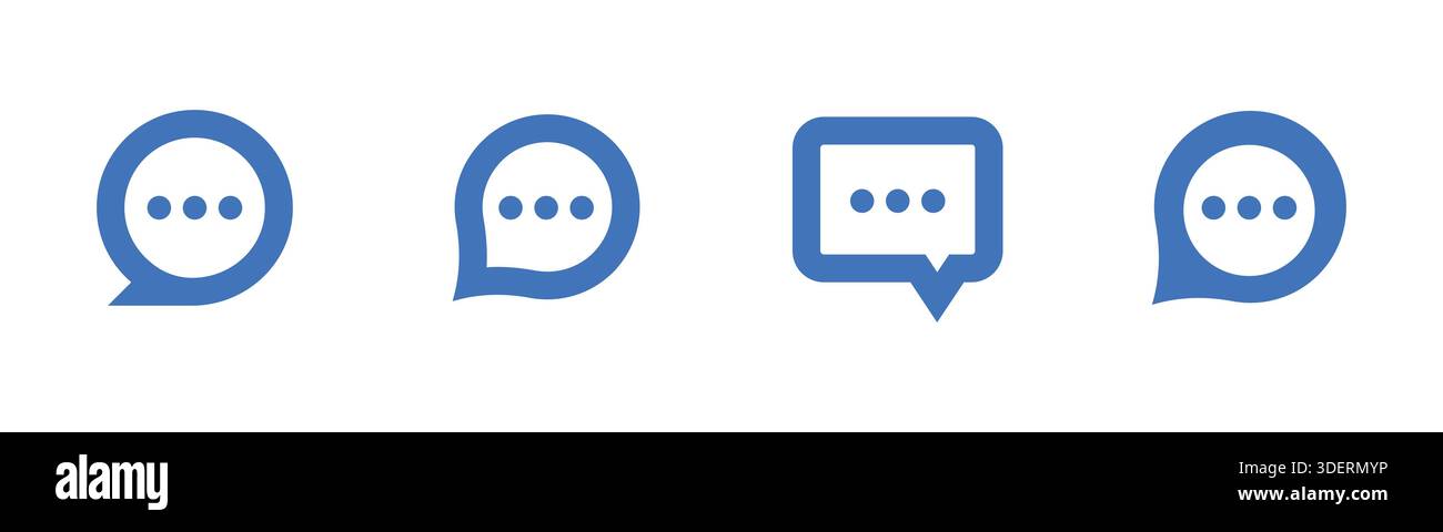 Chat Bubble Icon Set for Messaging, Communication, Social Media and App ...