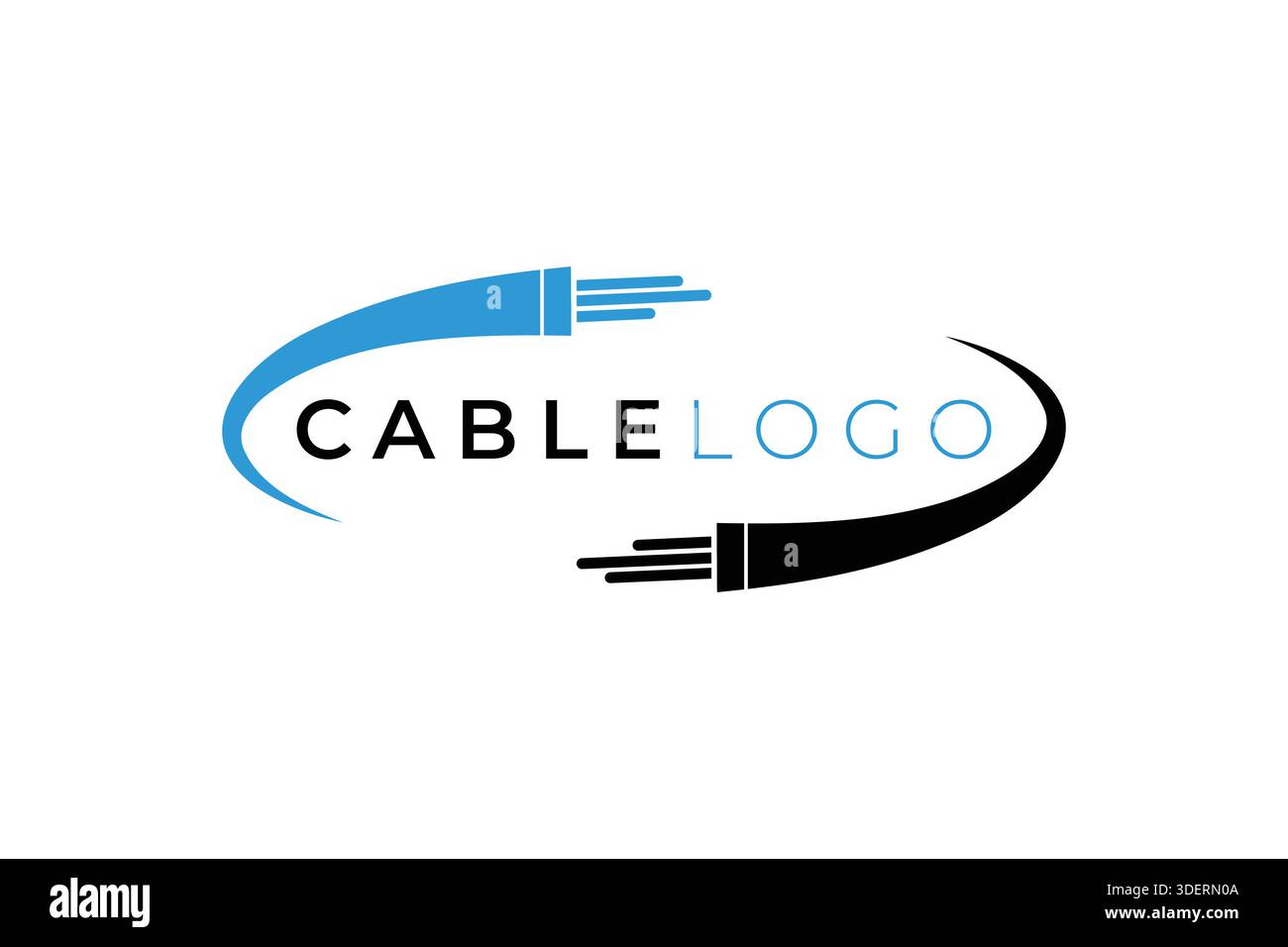 Clean Cable Wire Logo Mark for Electronics, Technology and Networking ...