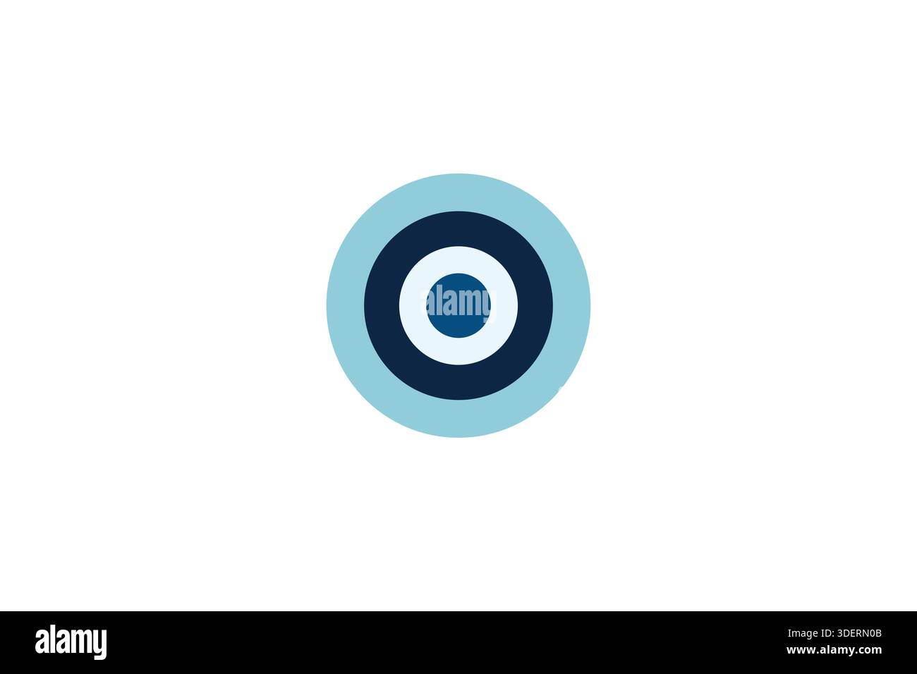 A concentric circle design with blue white and black colors on a white ...