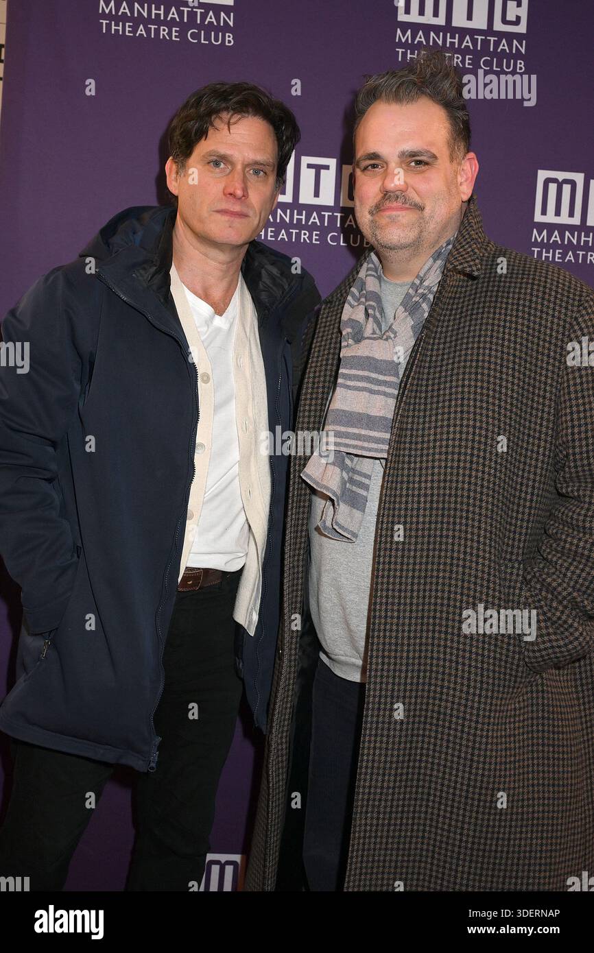 Steven Pasquale and Greg Hildreth attend the MTC Broadway Opening Night ...
