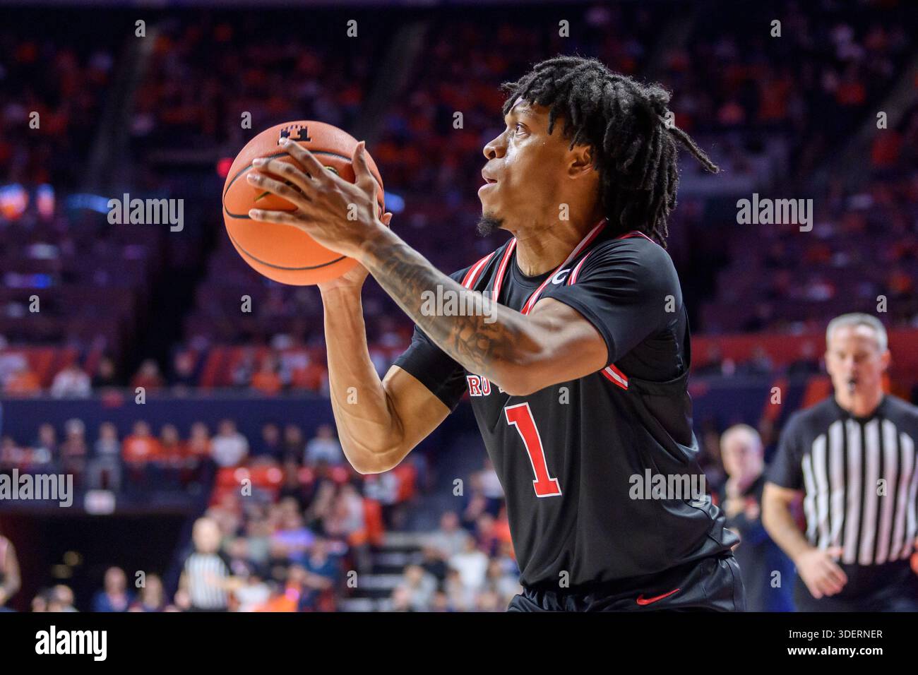 Rutgers guard Jamichael Davis sets up to shoot during an NCAA college ...