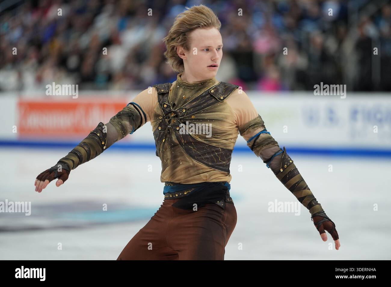 Ilia Malinin competes during the men's short program at the U.S. Figure ...