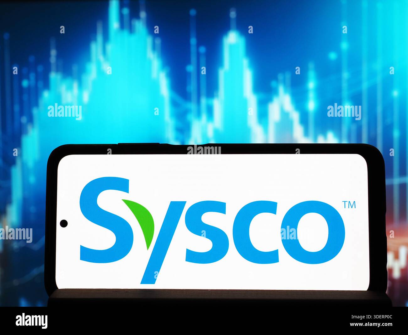 In this photo illustration, the Sysco Corporation logo seen displayed ...