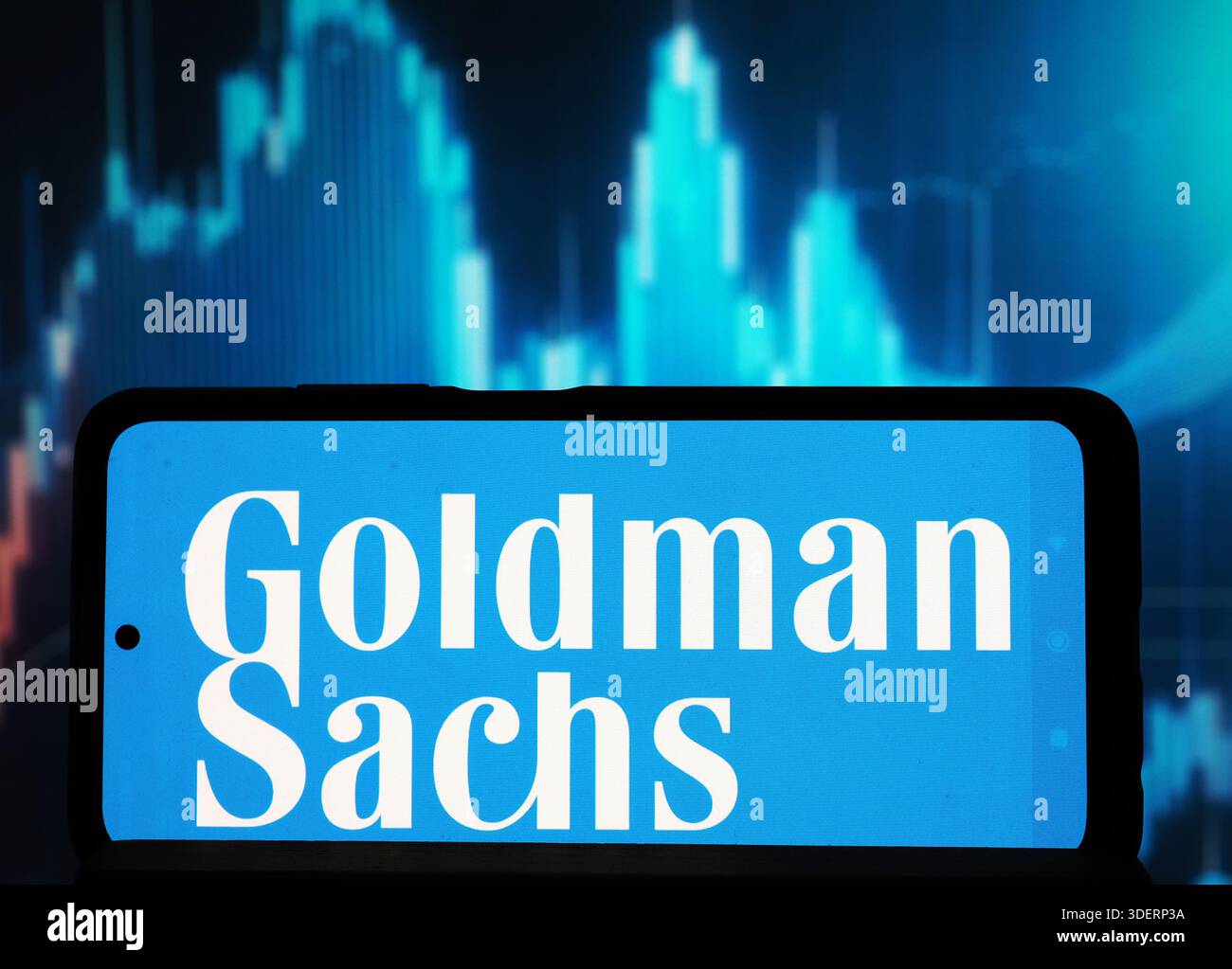In this photo illustration, the Goldman Sachs Group logo seen displayed ...