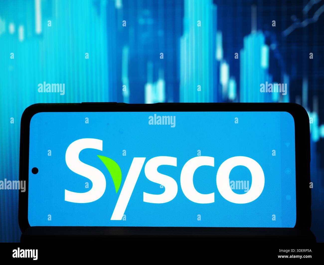 In this photo illustration, the Sysco Corporation logo seen displayed ...