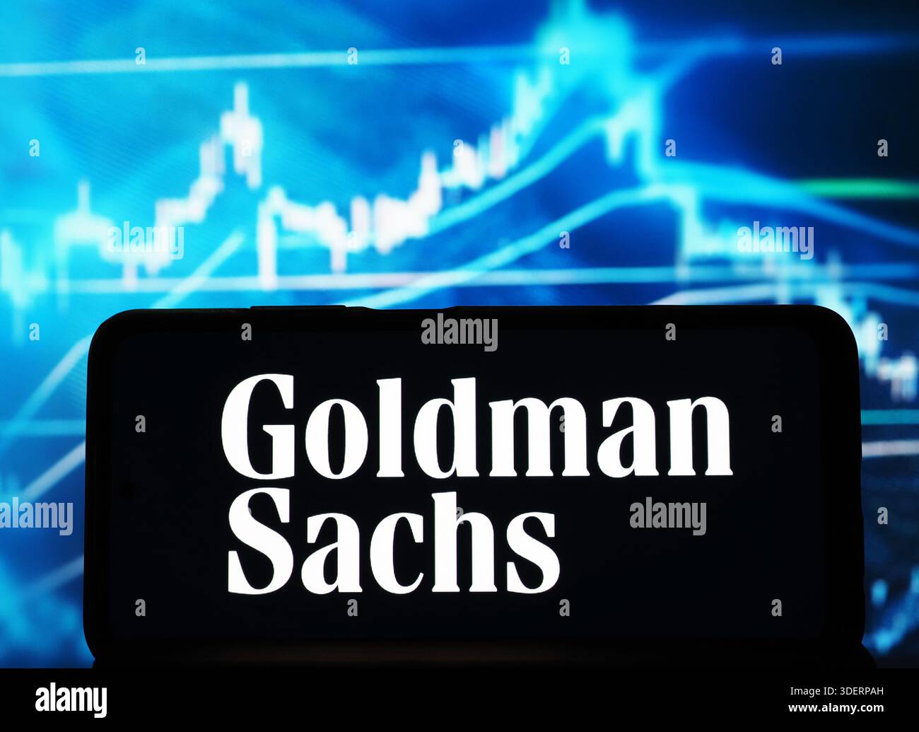 In this photo illustration, the Goldman Sachs Group logo seen displayed ...