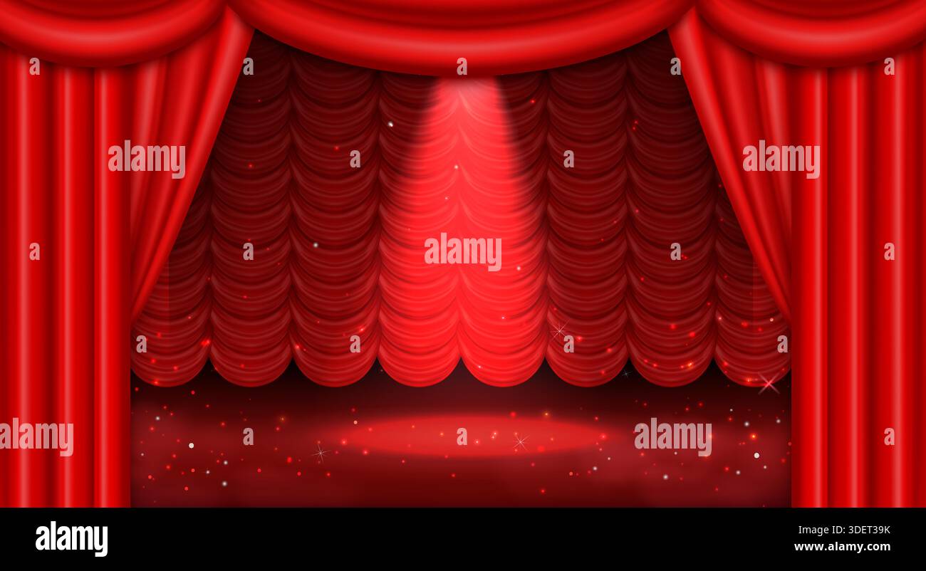 Magic show stage with shimmering glitter and spotlight. Vector ...