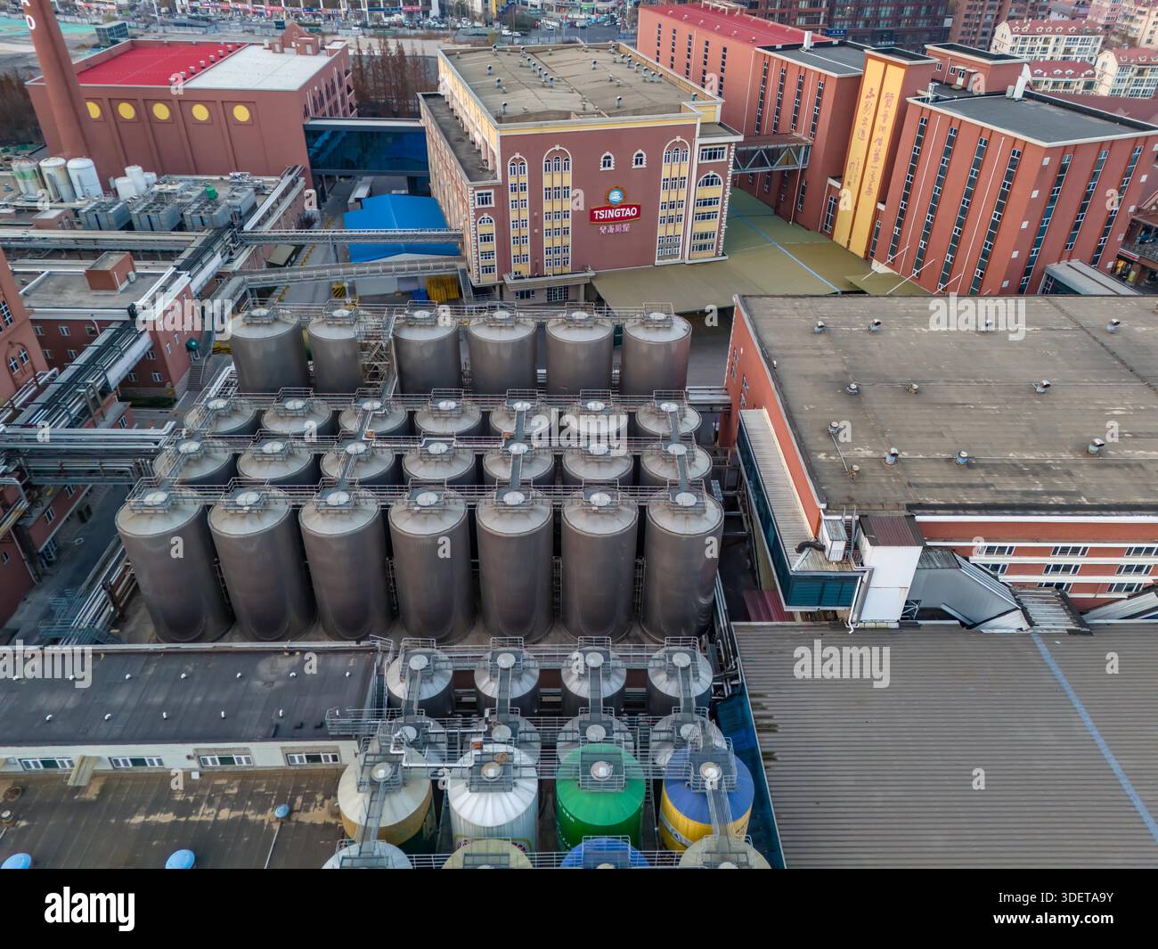 Aerial photo shows the Qingdao Beer Museum in Qingdao City, east China ...