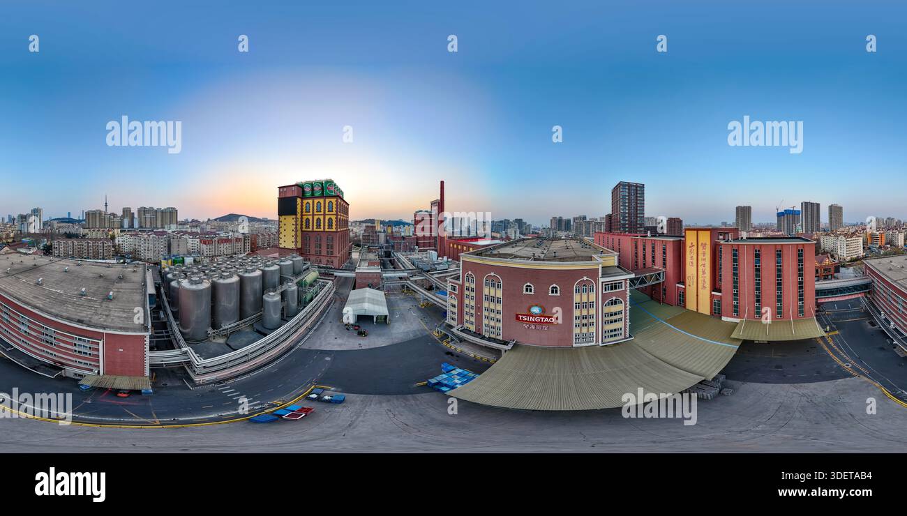 Aerial photo shows the Qingdao Beer Museum in Qingdao City, east China ...