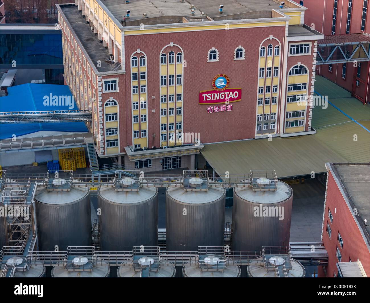 Aerial photo shows the Qingdao Beer Museum in Qingdao City, east China ...