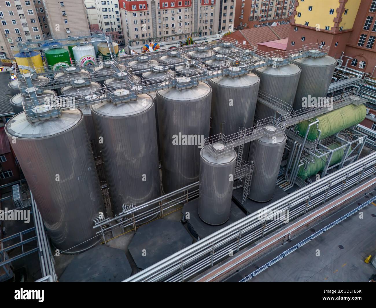 Aerial photo shows the Qingdao Beer Museum in Qingdao City, east China ...