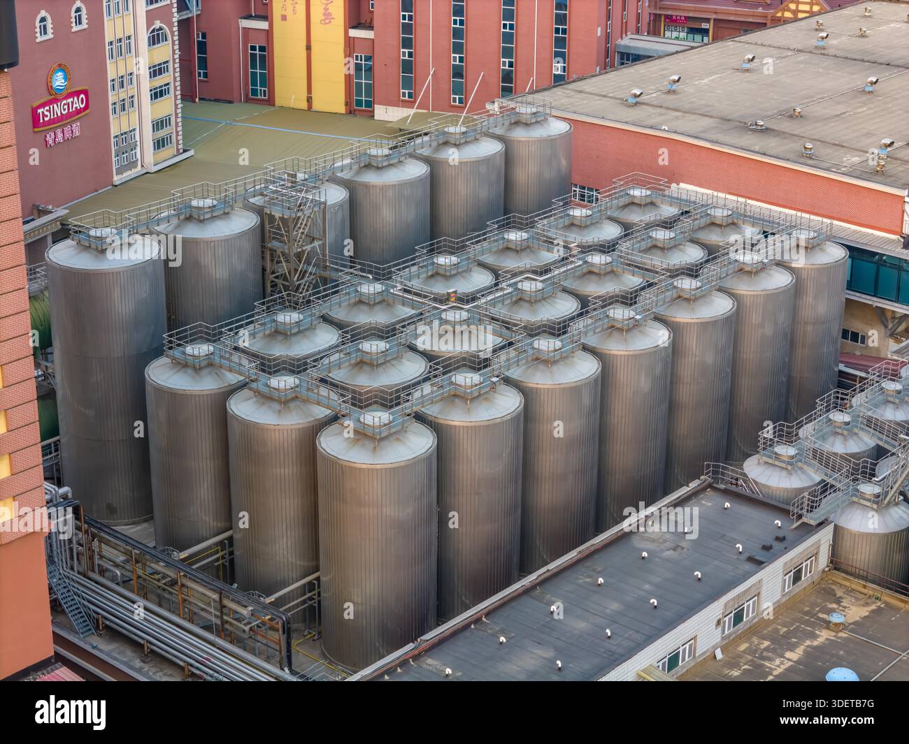 Aerial photo shows the Qingdao Beer Museum in Qingdao City, east China ...