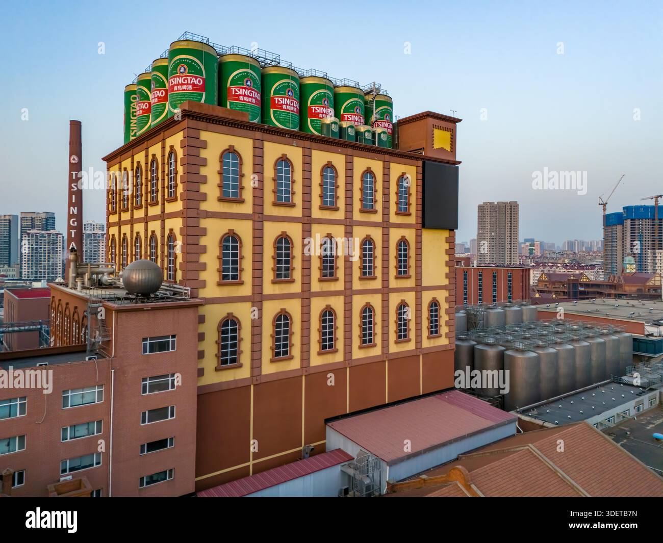 Aerial photo shows the Qingdao Beer Museum in Qingdao City, east China ...