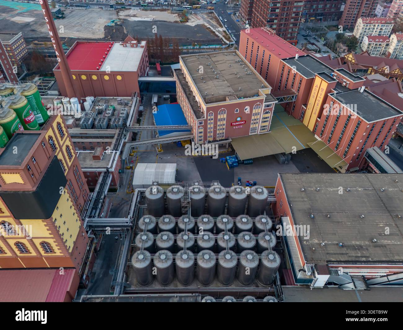 Aerial photo shows the Qingdao Beer Museum in Qingdao City, east China ...