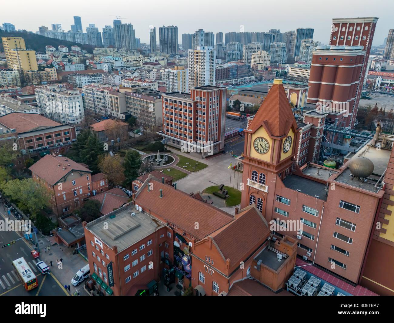 Aerial photo shows the Qingdao Beer Museum in Qingdao City, east China ...