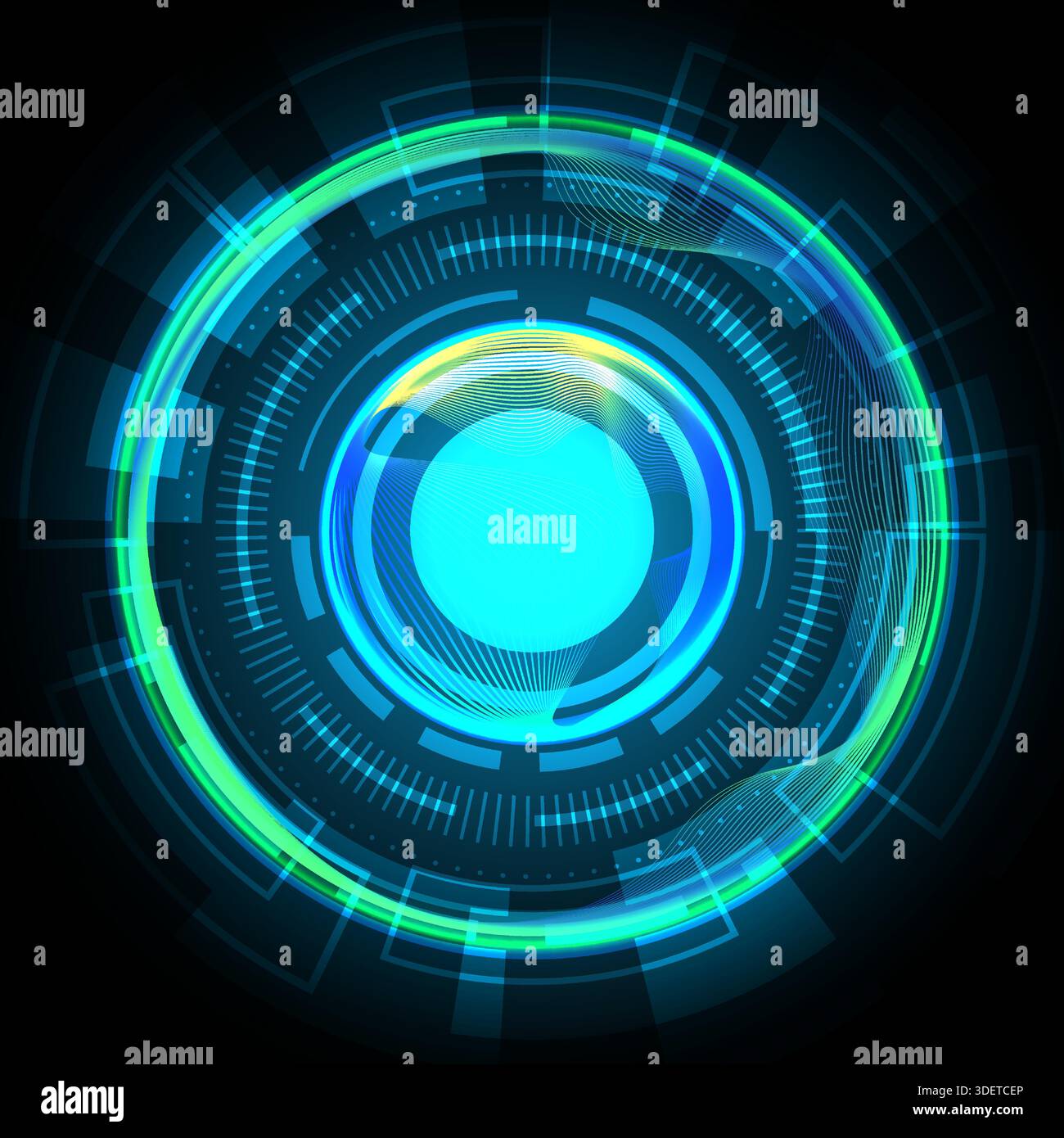Modern Digital Dashboard Technology Background featuring Sci-Fi UI ...