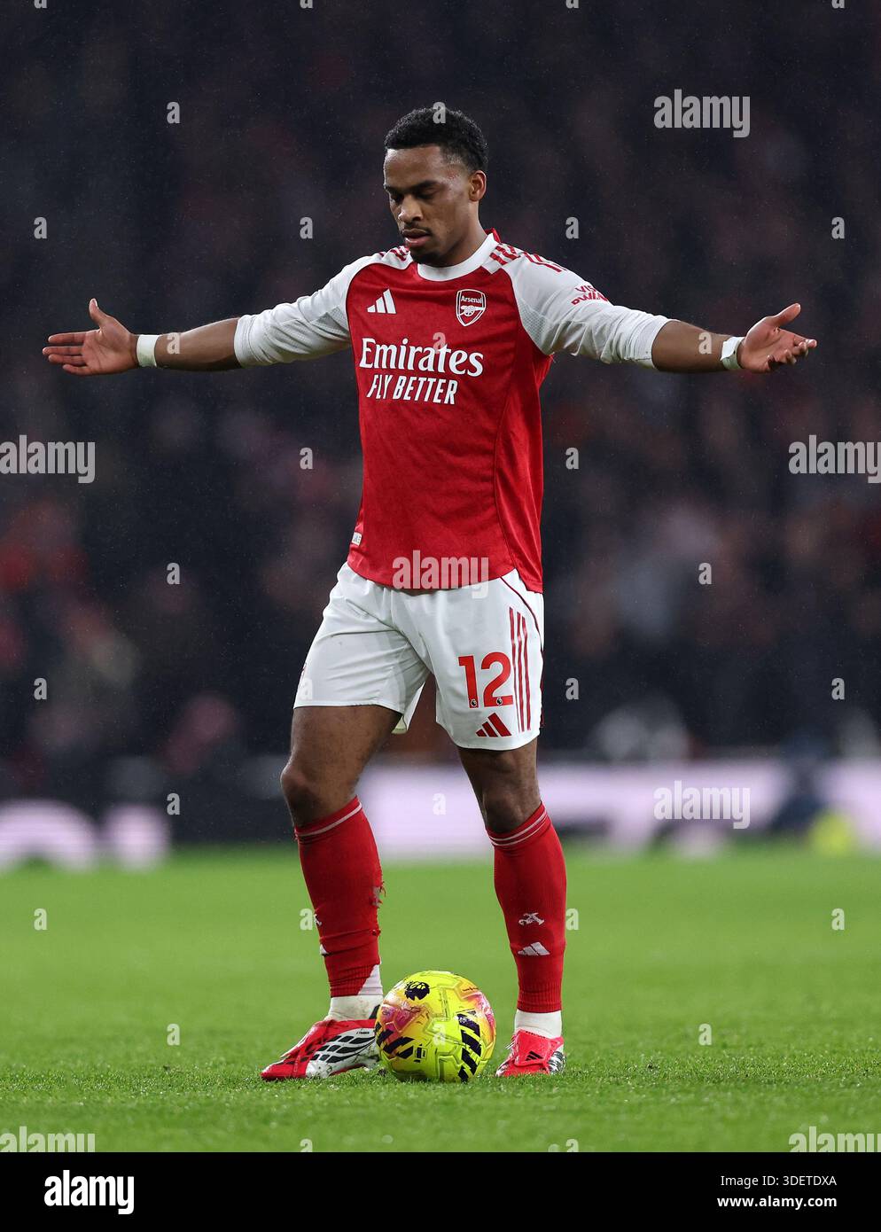 London, UK. 8th Jan, 2026. Jurrien Timber of Arsenal during the Arsenal ...