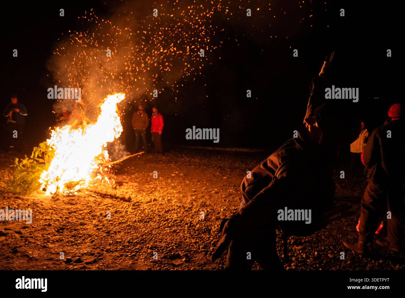 Seattle, USA. 8th Jan, 2026. Trees being burned in the annual Christmas ...