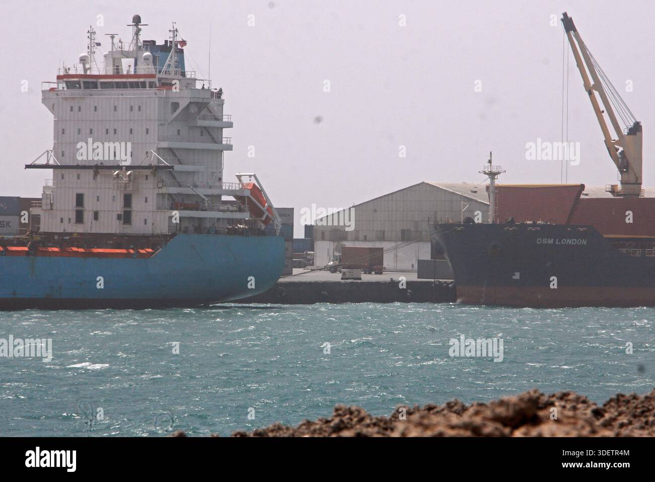 Cargo ships are docked at the port in Mogadishu, Somalia, Thursday, Jan ...