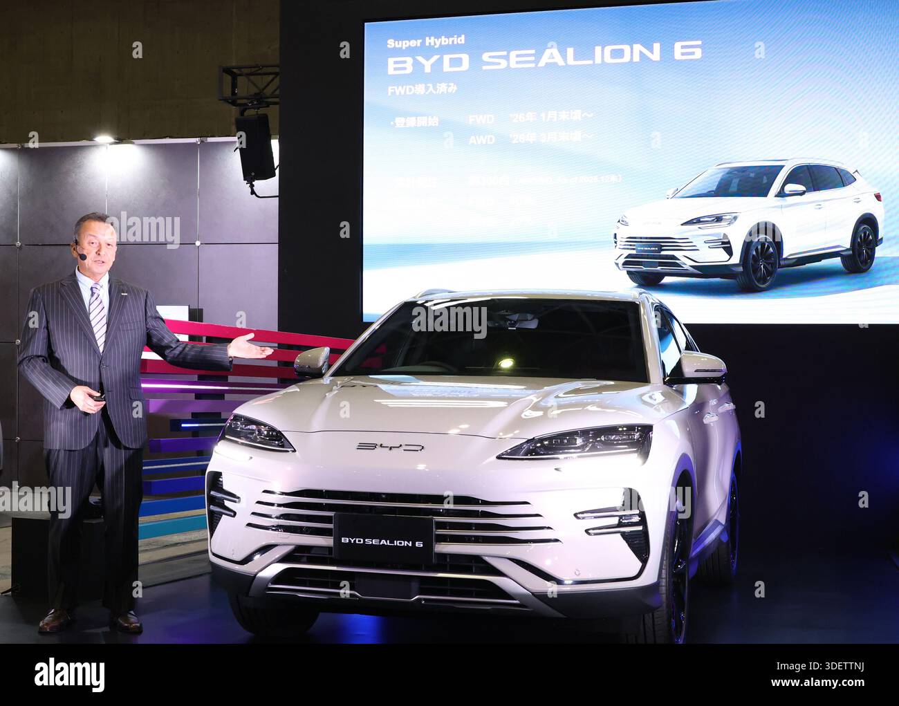 January 9, 2026, Chiba, Japan - BYD Auto Japan president Atsuki ...