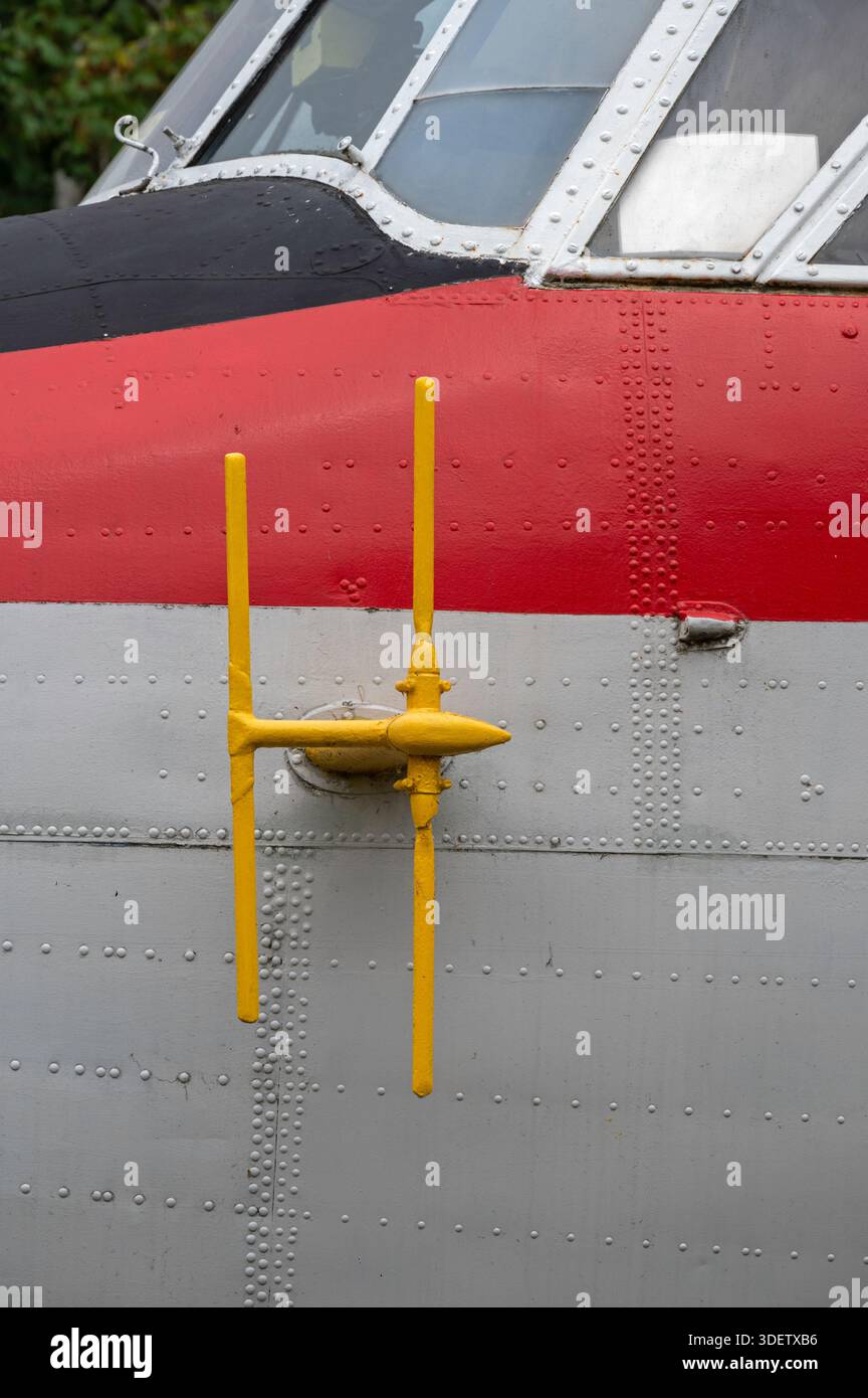 Close up detail of a Vickers Varsity, WF372, in the Aircraft Park at ...
