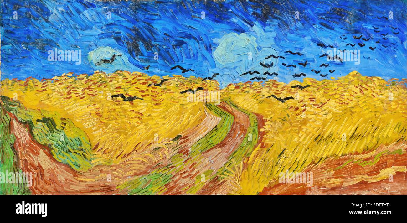 Wheatfield with crows 1890 vincent van gogh Stock Vector Images - Alamy