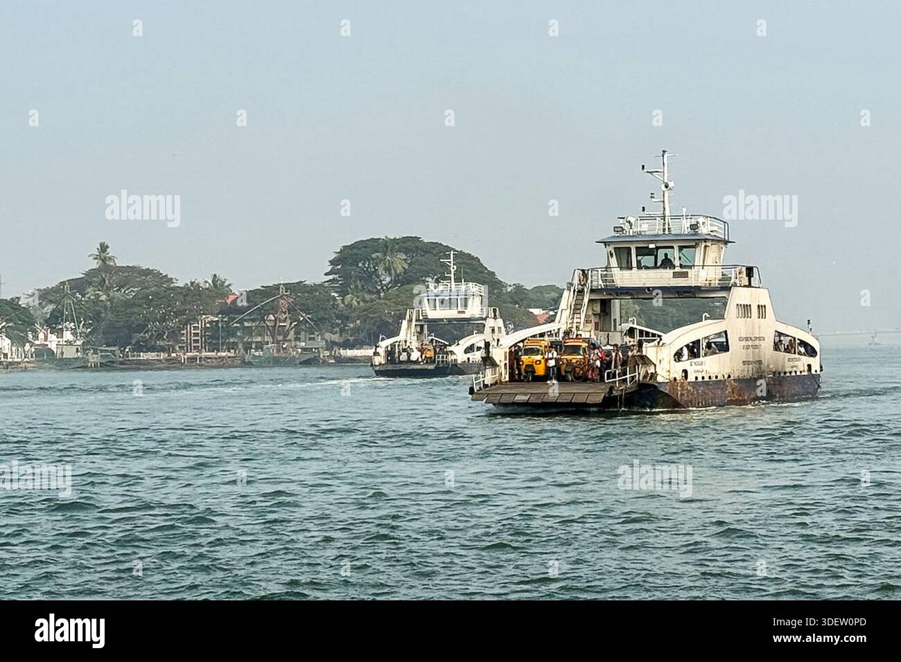Ferry boats transport passengers between Kochi and Vypin Island in ...