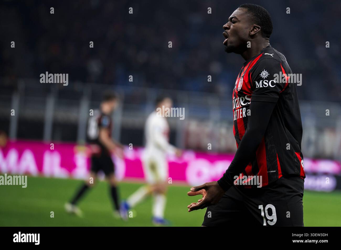 Youssouf Fofana of AC Milan reacts during the Serie A football match ...