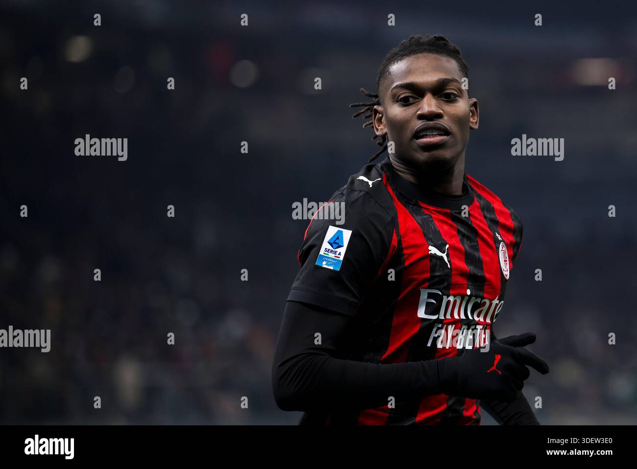 Rafael Leao of AC Milan looks on during the Serie A football match ...
