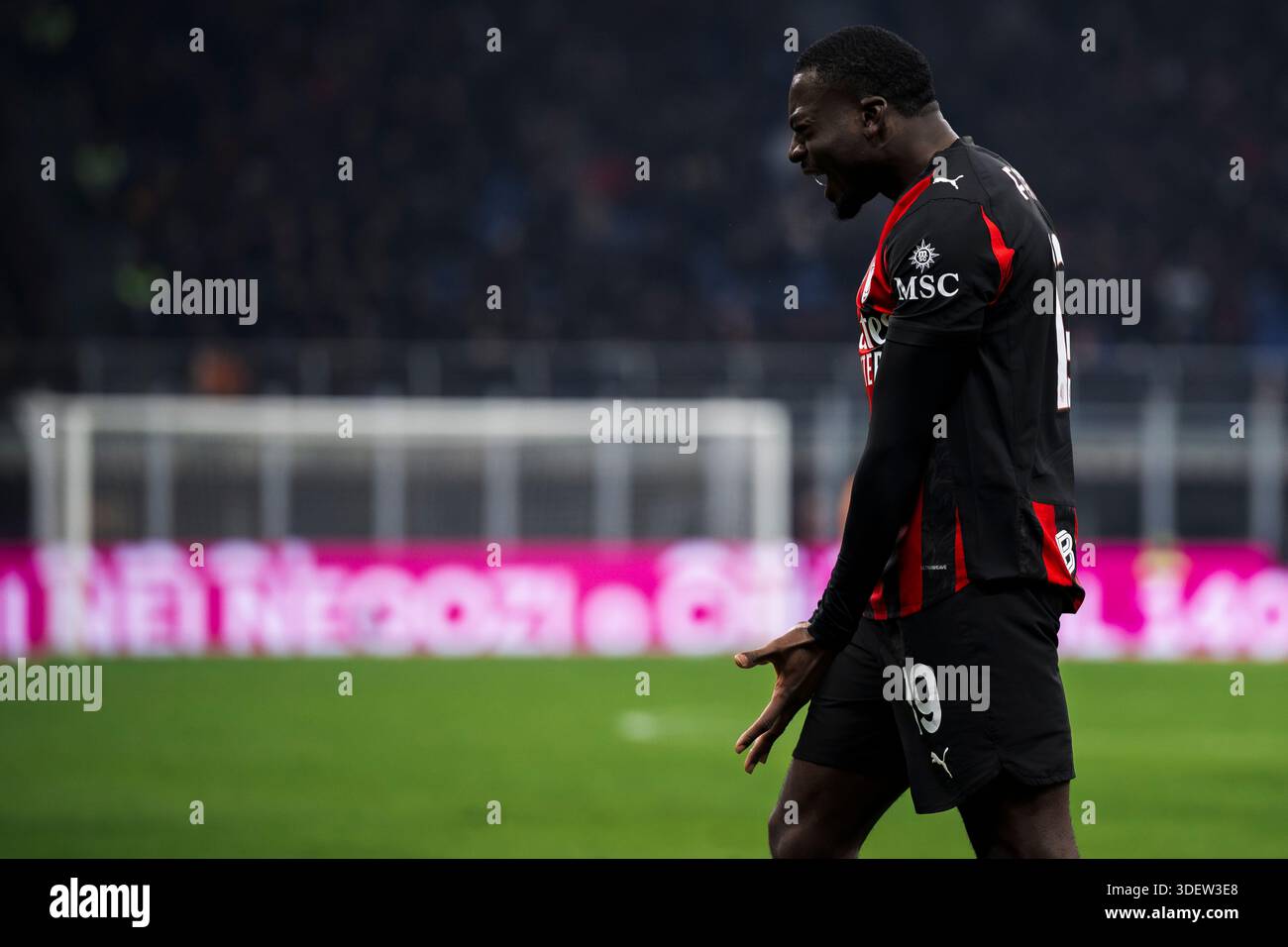 Youssouf Fofana of AC Milan reacts during the Serie A football match ...