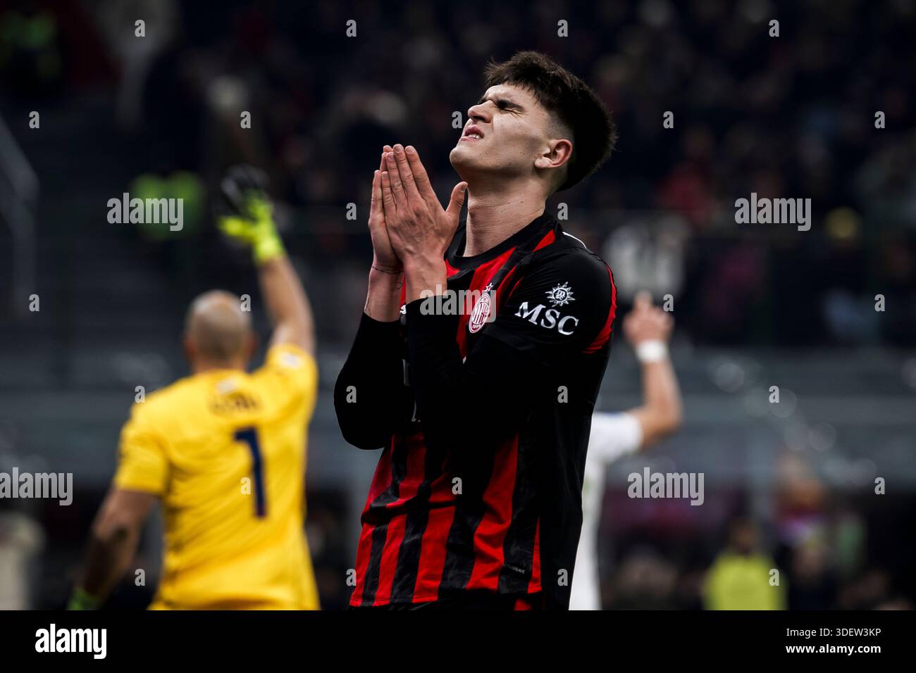 Davide Bartesaghi of AC Milan looks dejected during the Serie A ...