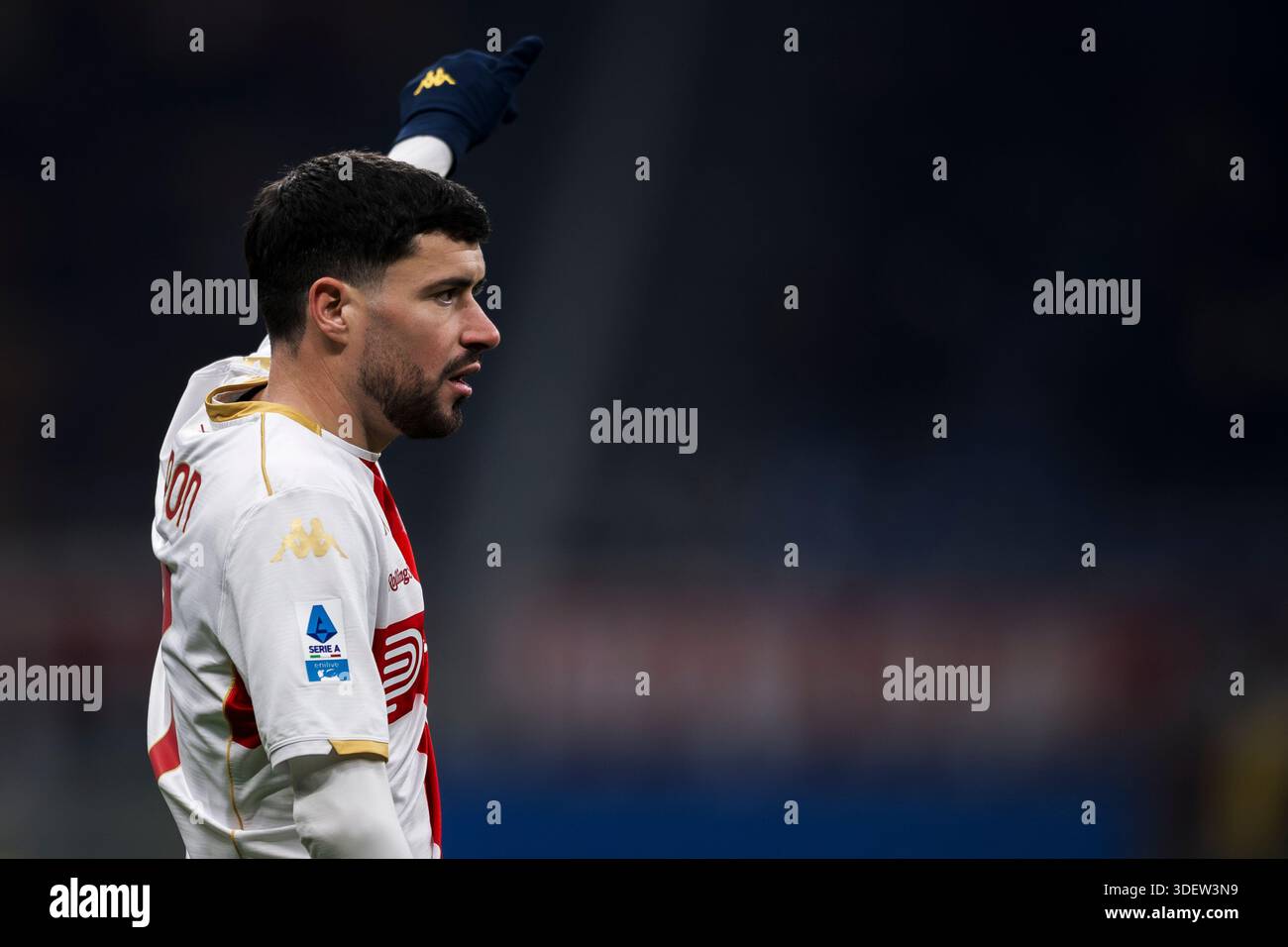Aaron Martin of Genoa CFC gestures during the Serie A football match ...