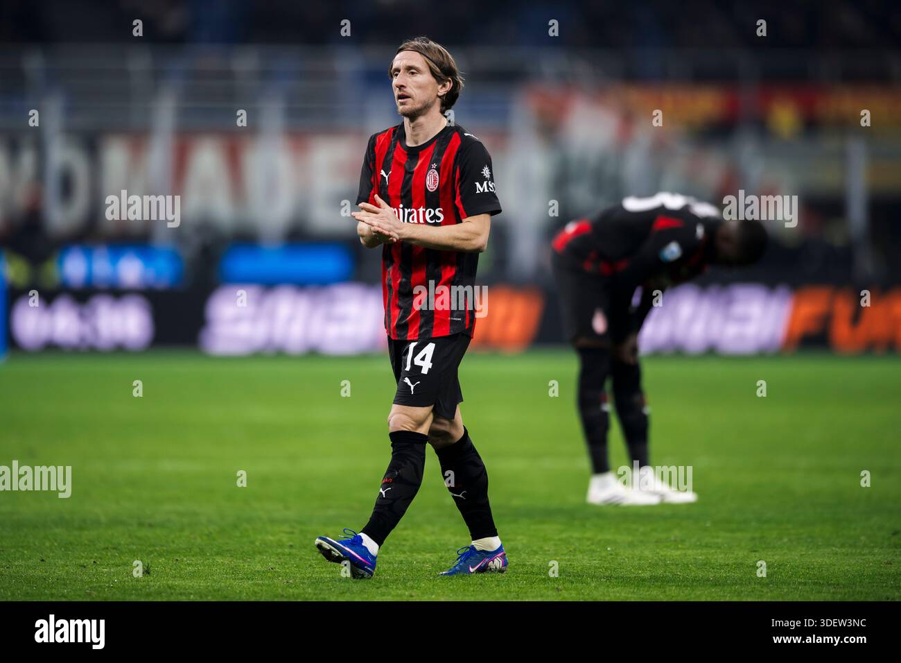 Luka Modric of AC Milan gestures during the Serie A football match ...
