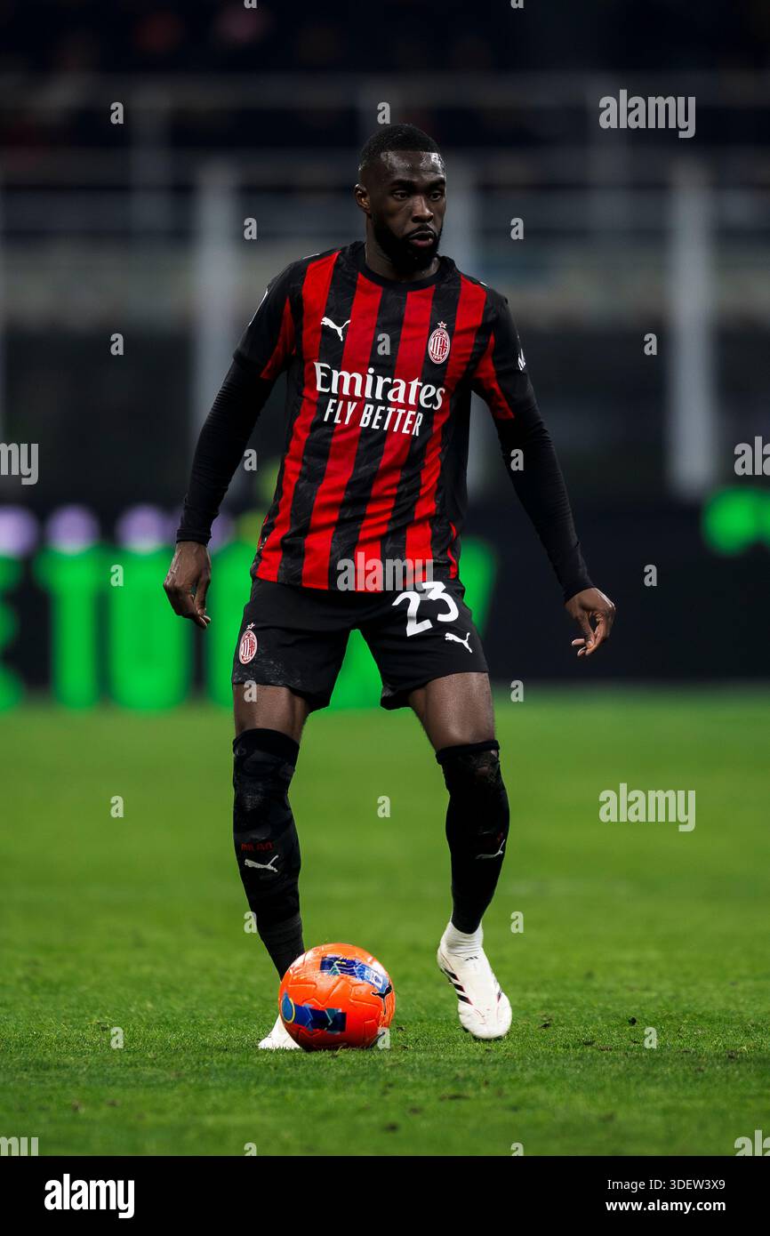 Fikayo Tomori of AC Milan in action during the Serie A football match ...