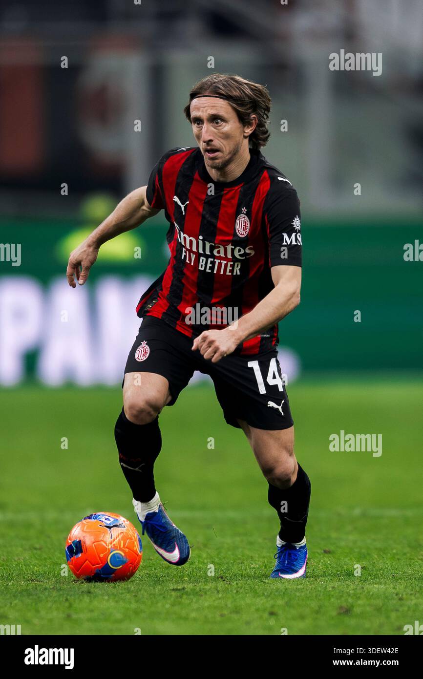 Luka Modric of AC Milan in action during the Serie A football match ...