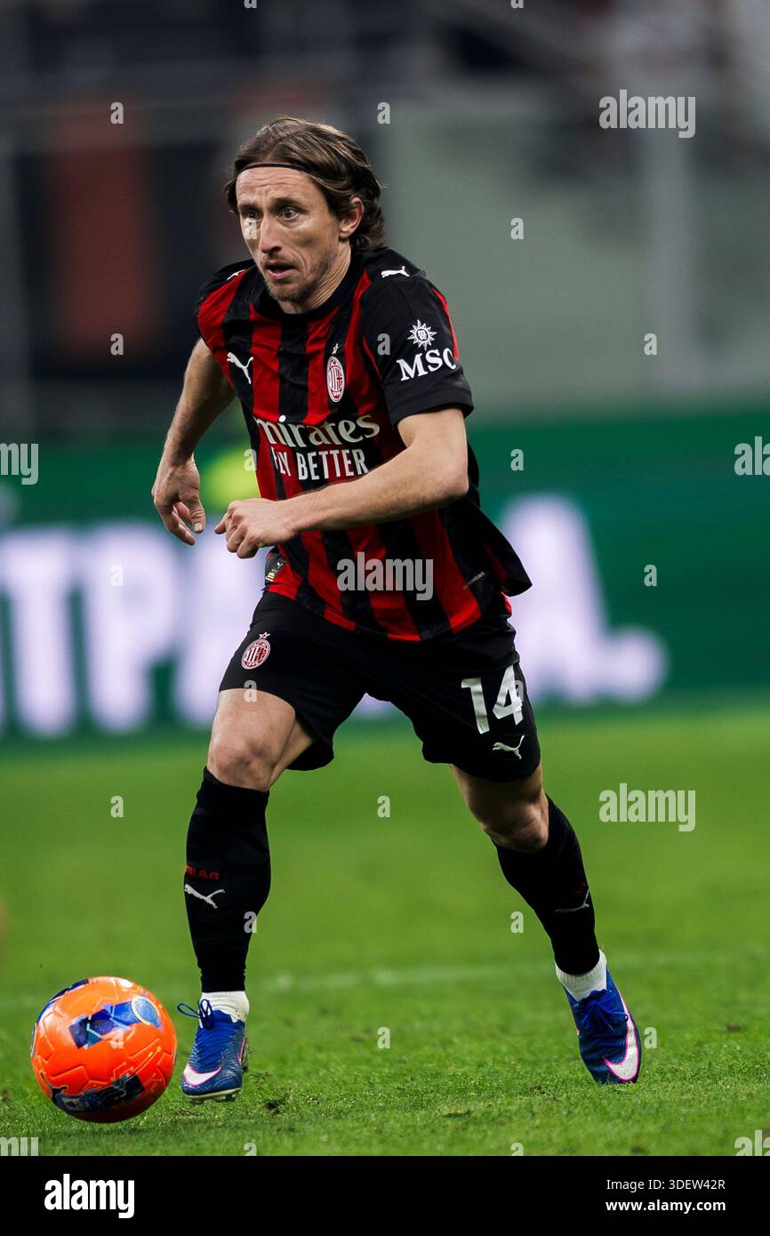 Luka Modric of AC Milan in action during the Serie A football match ...