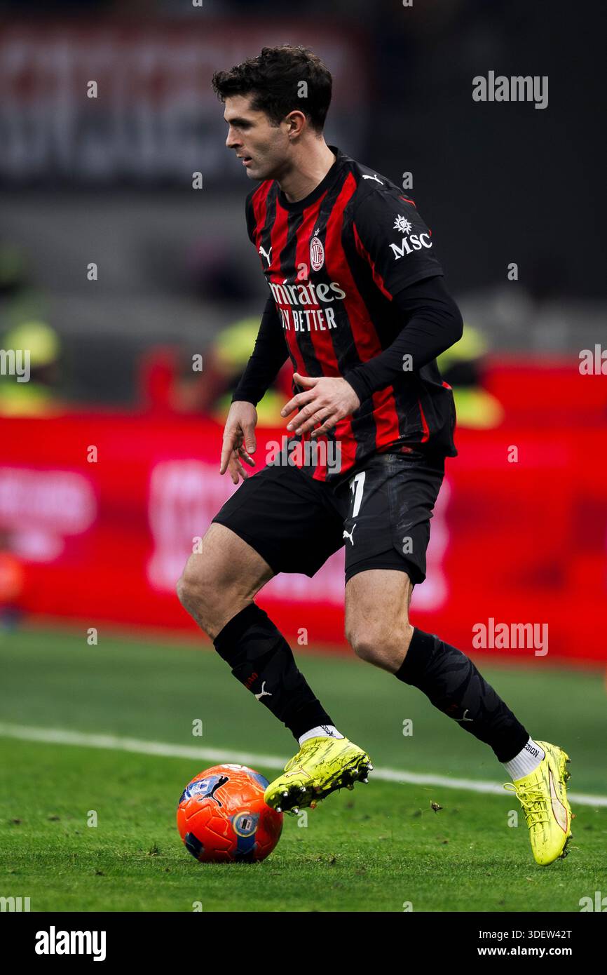 Christian Pulisic of AC Milan in action during the Serie A football ...