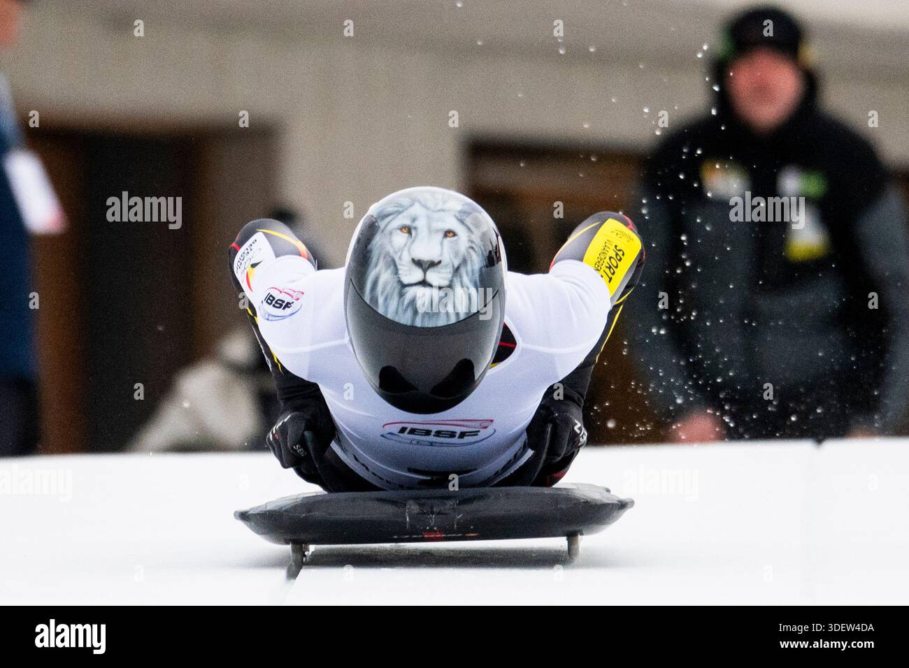 Kim Meylemans of Belgium competes in the Women's Skeleton World Cup in ...