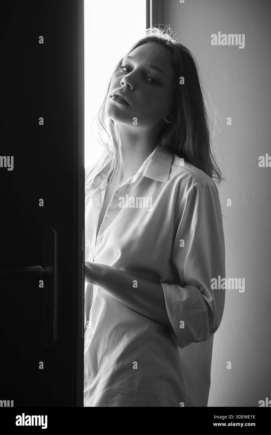 Unhappy girl Black and White Stock Photos & Images - Alamy