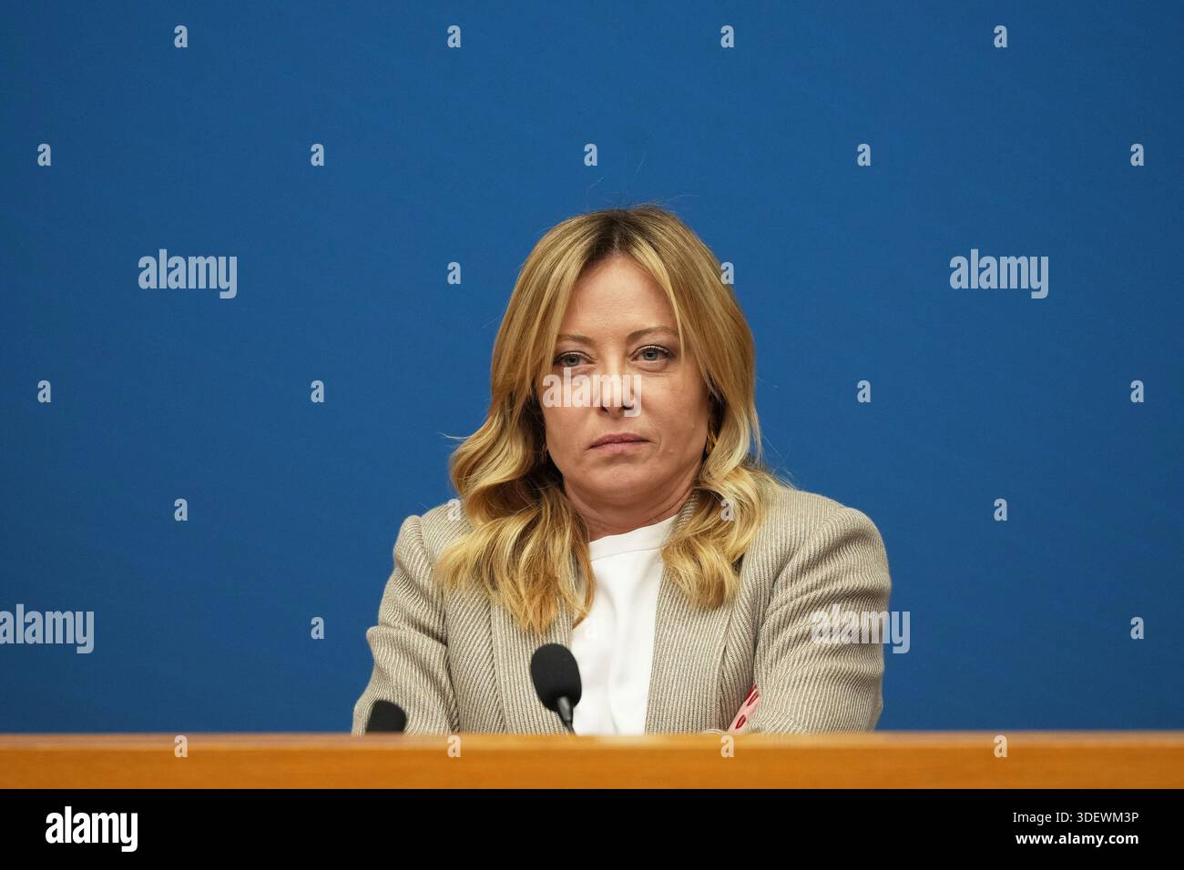 Italian Prime Minister Giorgia Meloni holds her annual start-of-the ...