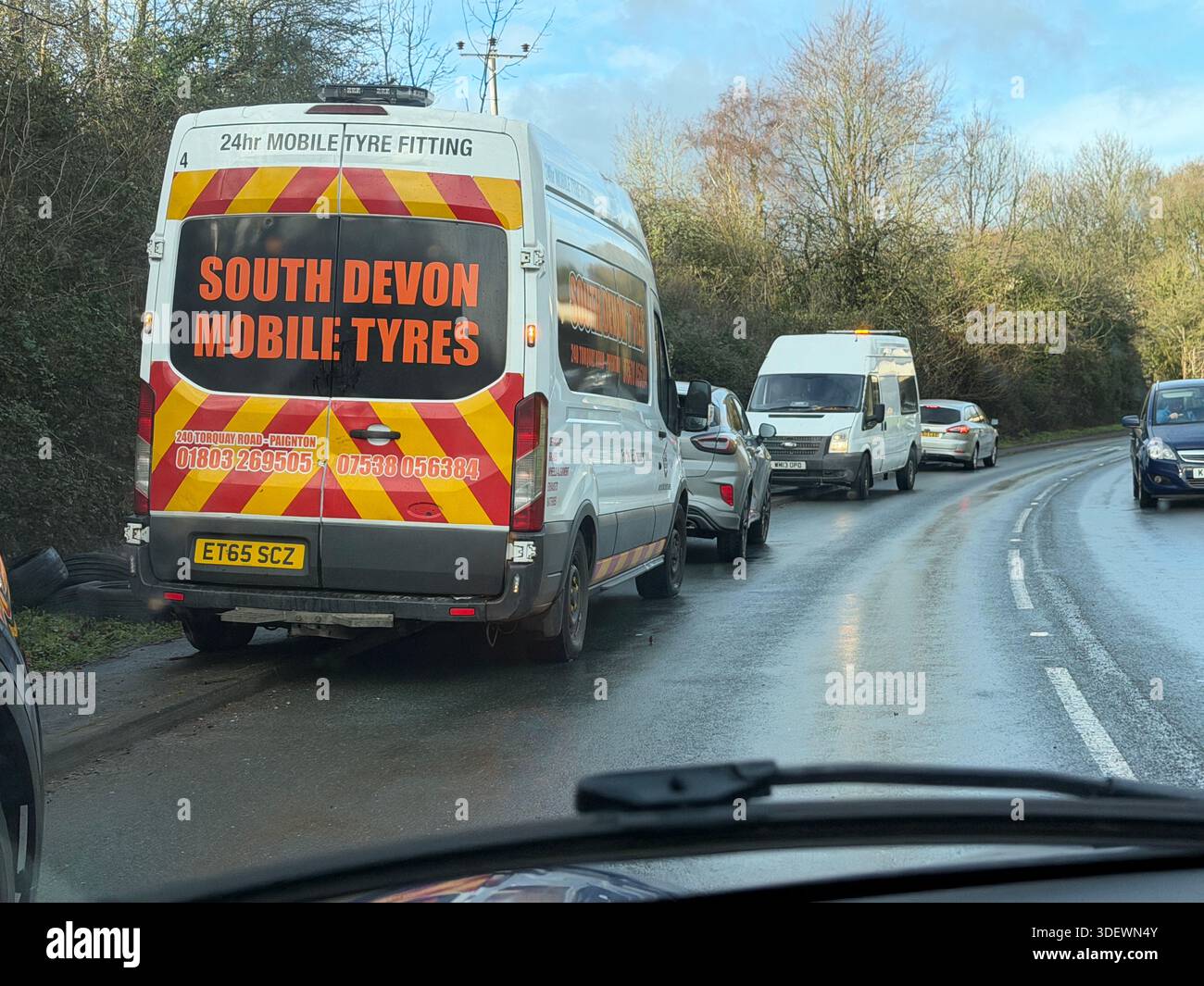 Ide, Devon, UK. 9th January, 2026. Huge potholes that have appeared and ...